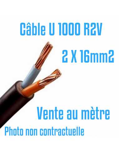 CABLE R2V 2X16 AU METRE - Planete LED Solution d'Eclairage LED